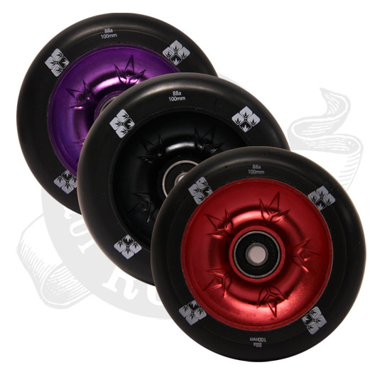 1 roue Blunt full core gomme noire + roulements - Pierre qui Roule